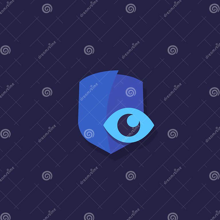 Eye and Shield Logo, Vector Icon Stock Vector - Illustration of ...