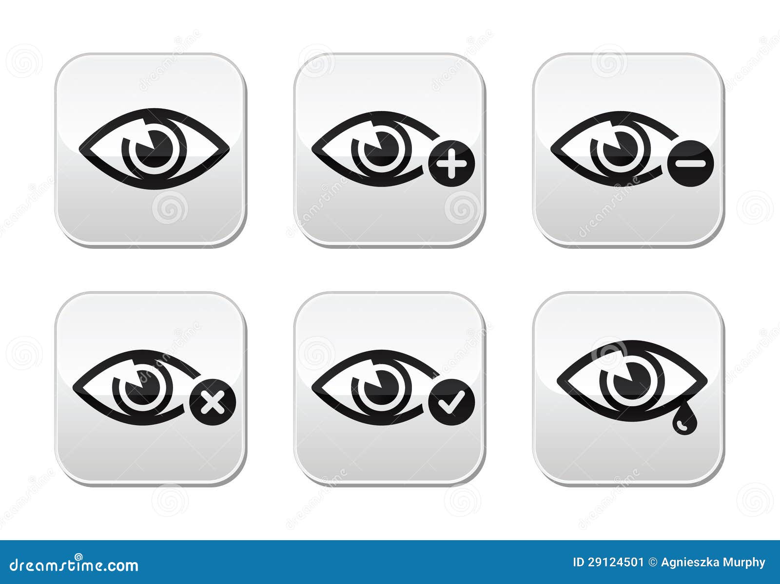 Eye sight buttons set - stock illustration. Illustration of glasses ...