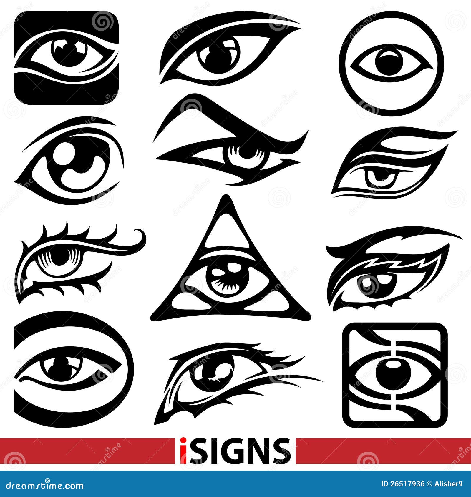 Eye signs stock vector. Illustration of logo, eyeball - 26517936