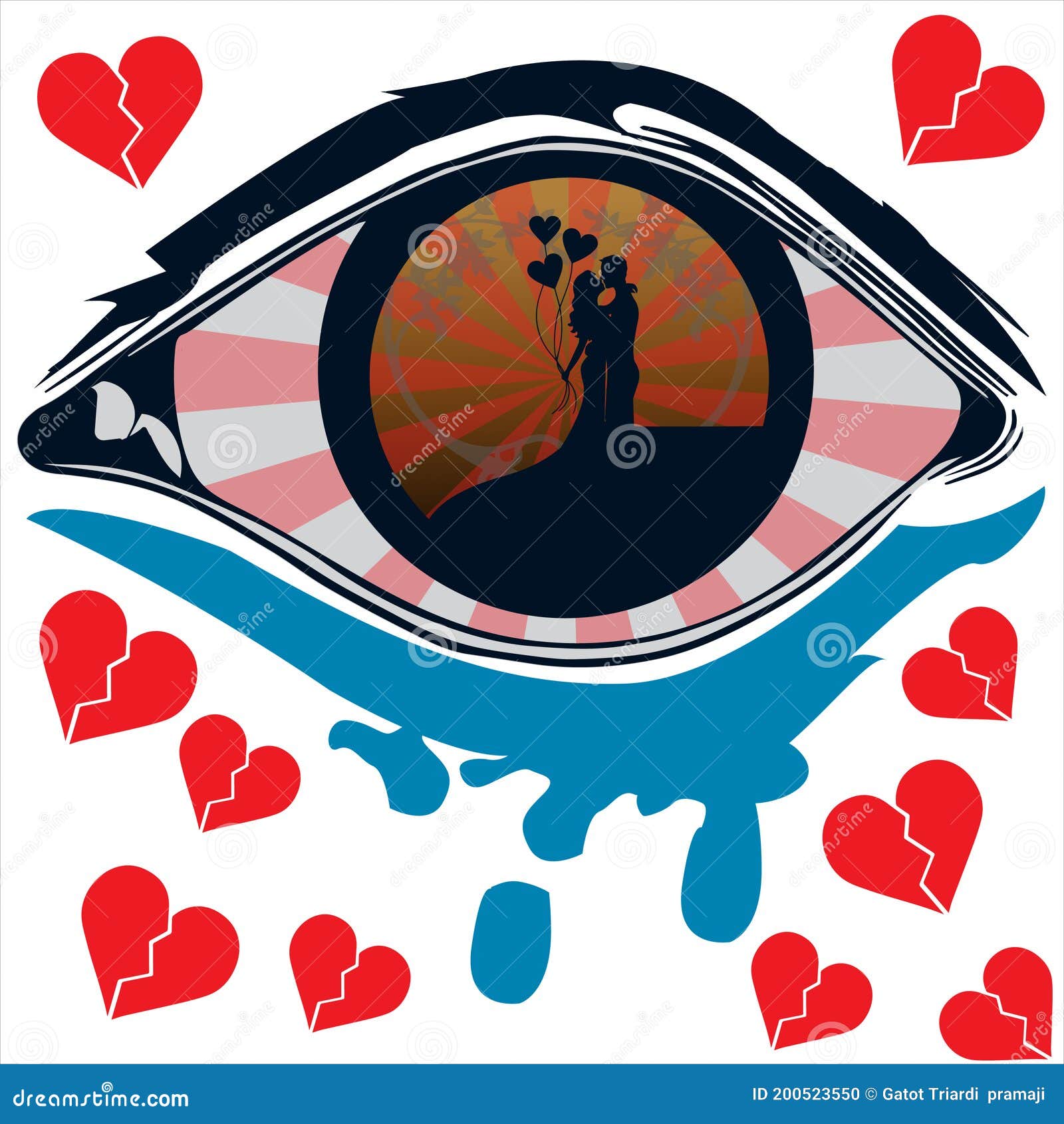 Cat Is Heartbroken Tears Welling Up, Doodle Icon Image Kawaii Cartoon ...