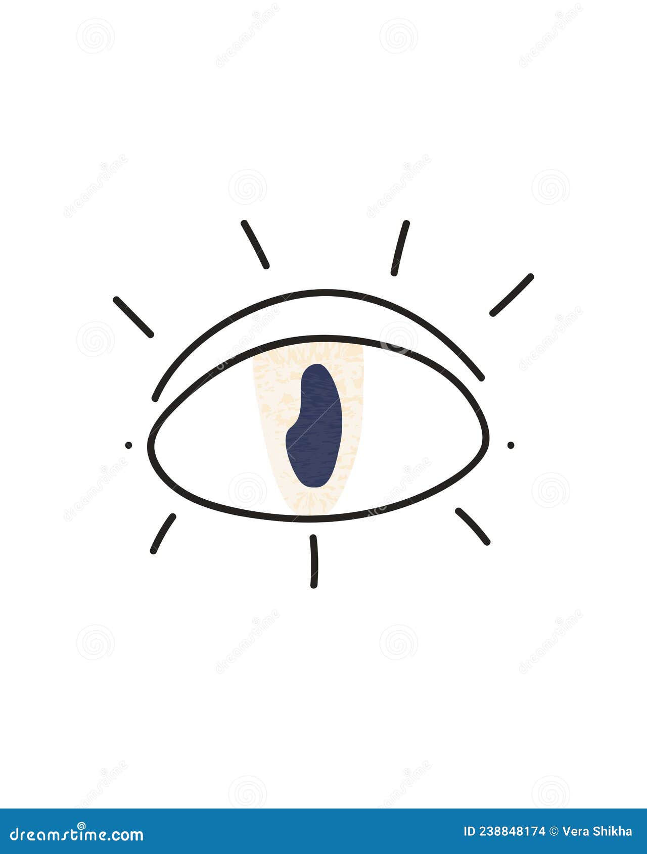 Eye Simple Hand Drawn in Trendy Style. Modern Vector Illustration ...