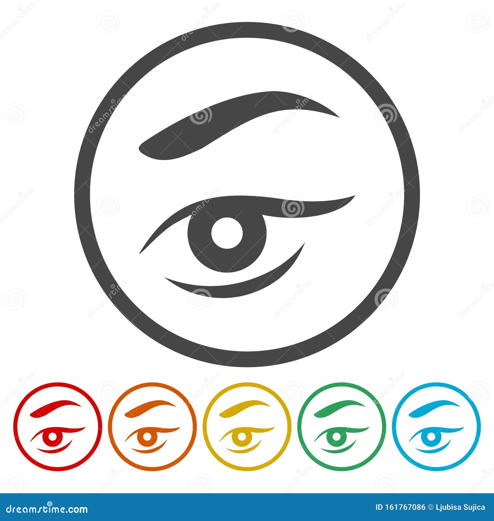 Eye Simple Icon Set - Vector Illustration Stock Vector - Illustration ...