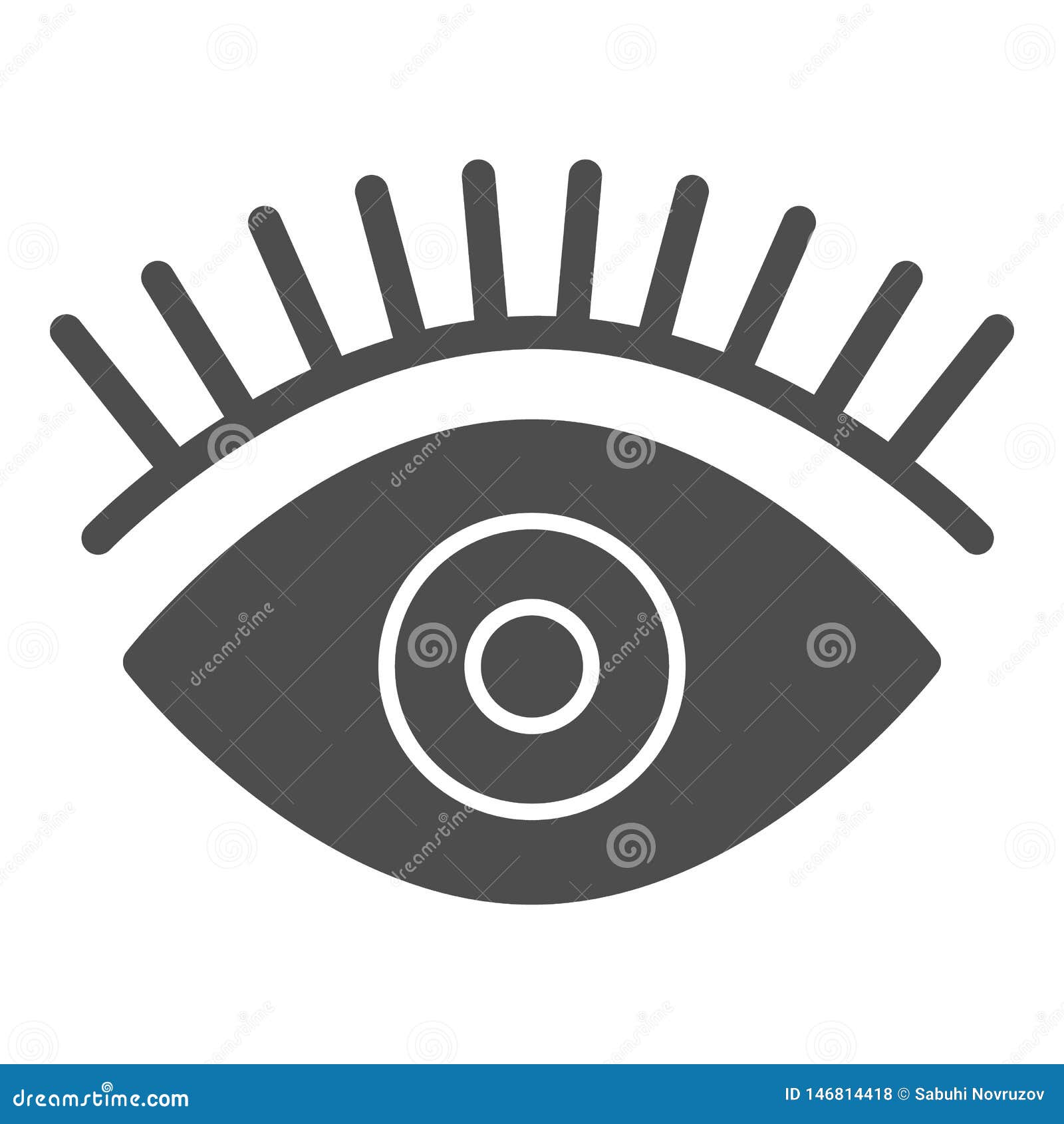 Eye Solid Icon. Beauty Vector Illustration Isolated on White Stock ...
