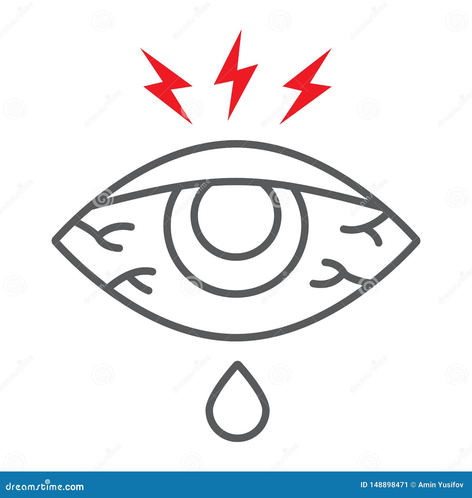 Eye Redness Icon, Inflammatory Disease Of Eyes. Vector Illustration ...