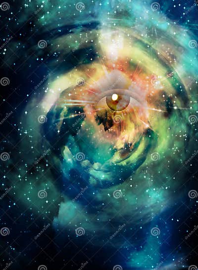 Eye in Space stock illustration. Illustration of clouds - 10811352