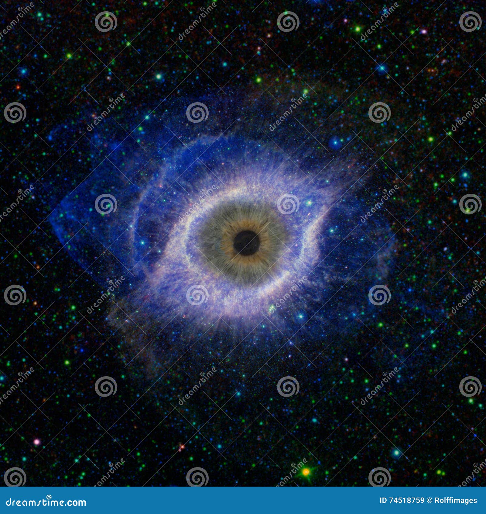 Eye in space stock illustration. Illustration of cosmos - 74518759