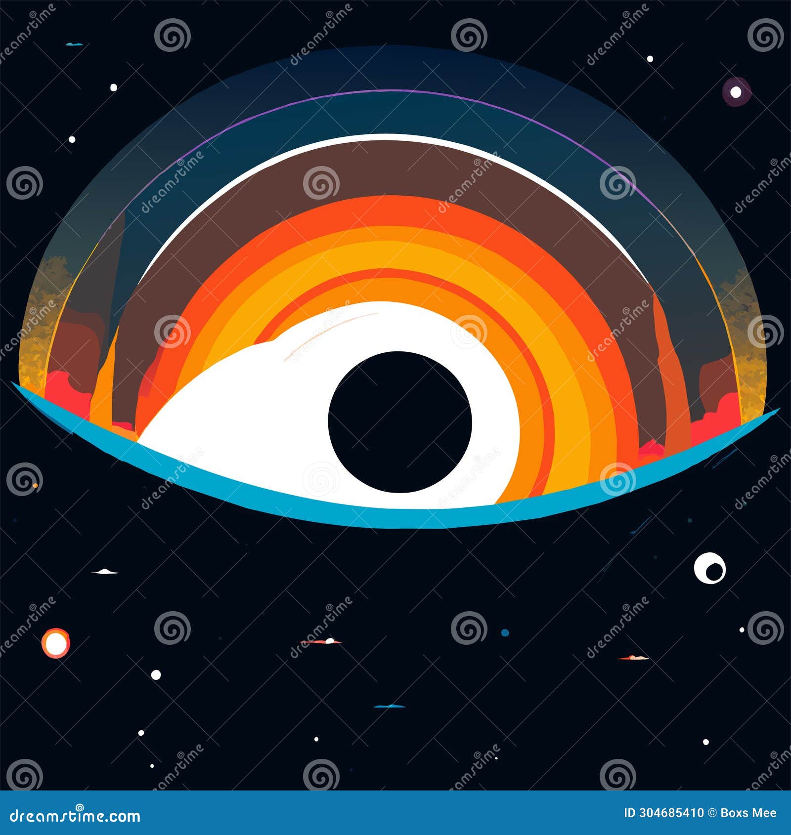 Eye in Space. Vector Illustration of an Eye in Outer Space Stock ...