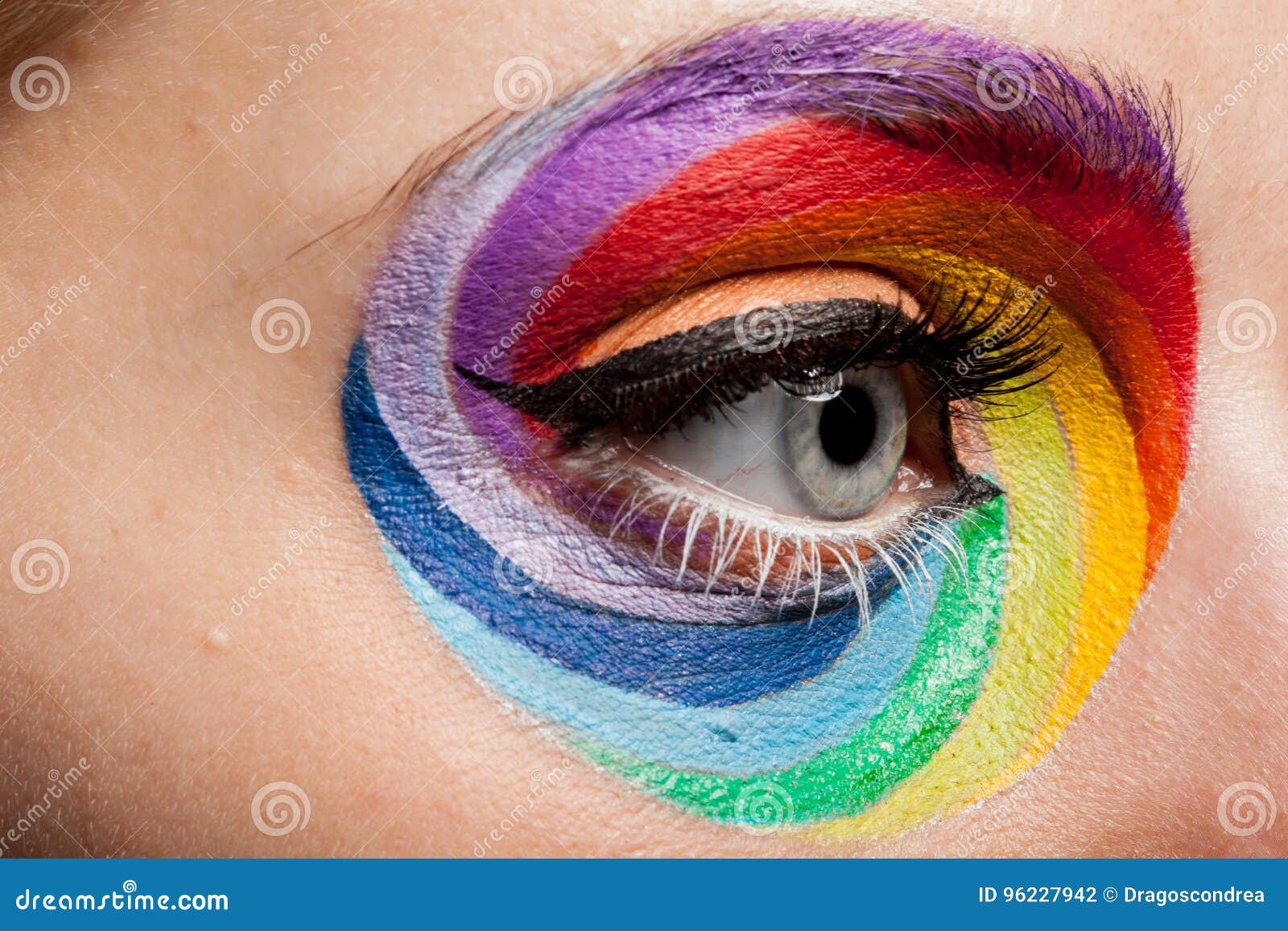 Eye with Spinning Rainbow Colors Stock Photo - Image of attractive ...