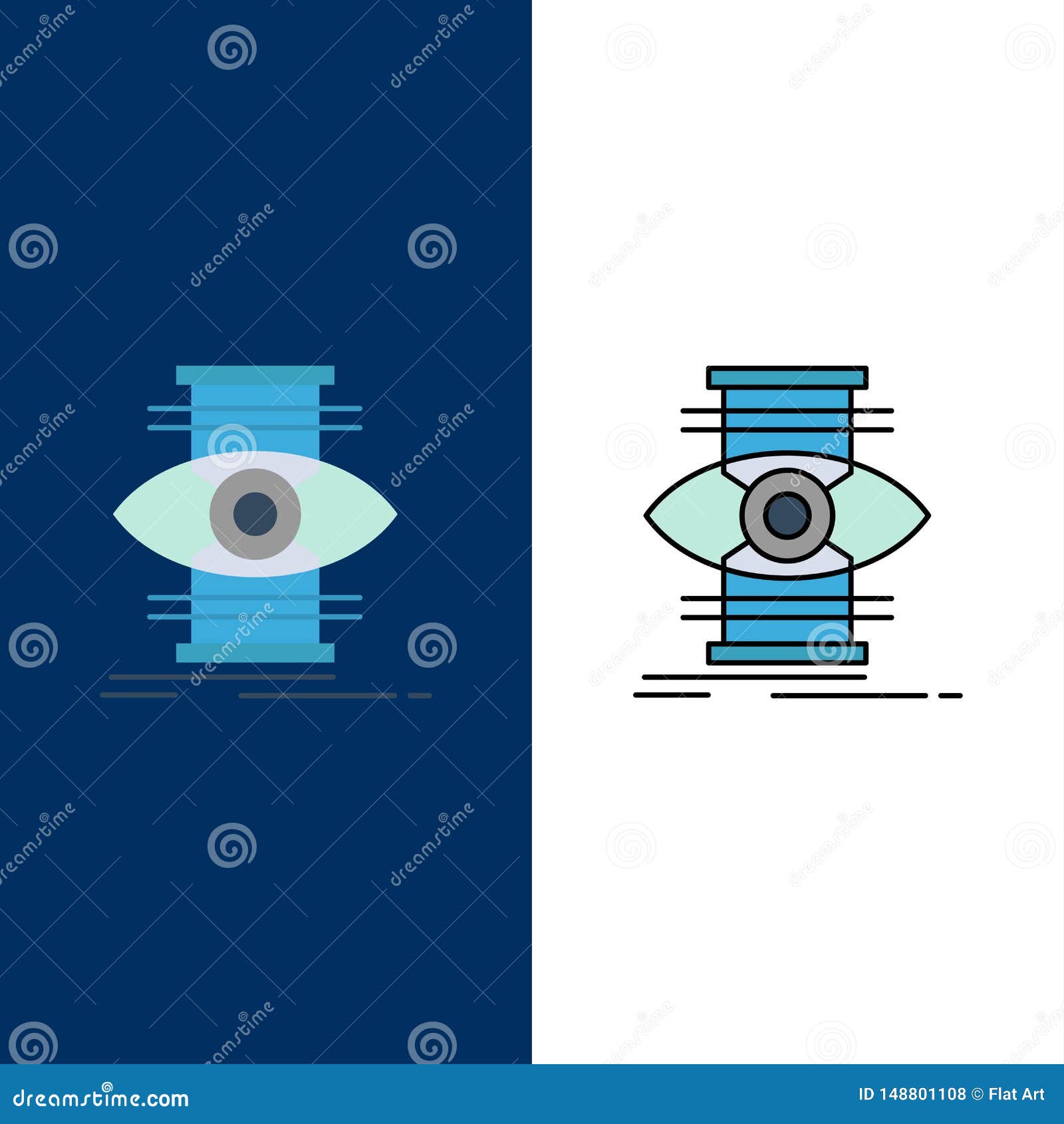 Eye, Success, Focus, Optimize Icons. Flat and Line Filled Icon Set ...