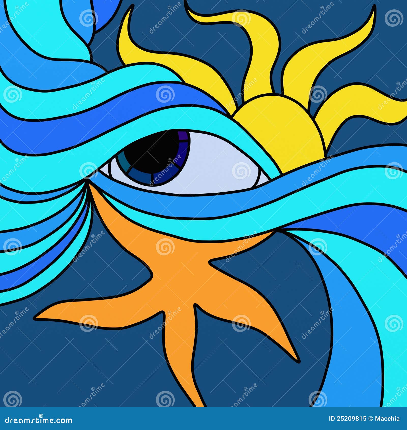 Eye and sun stock illustration. Illustration of abstract - 25209815