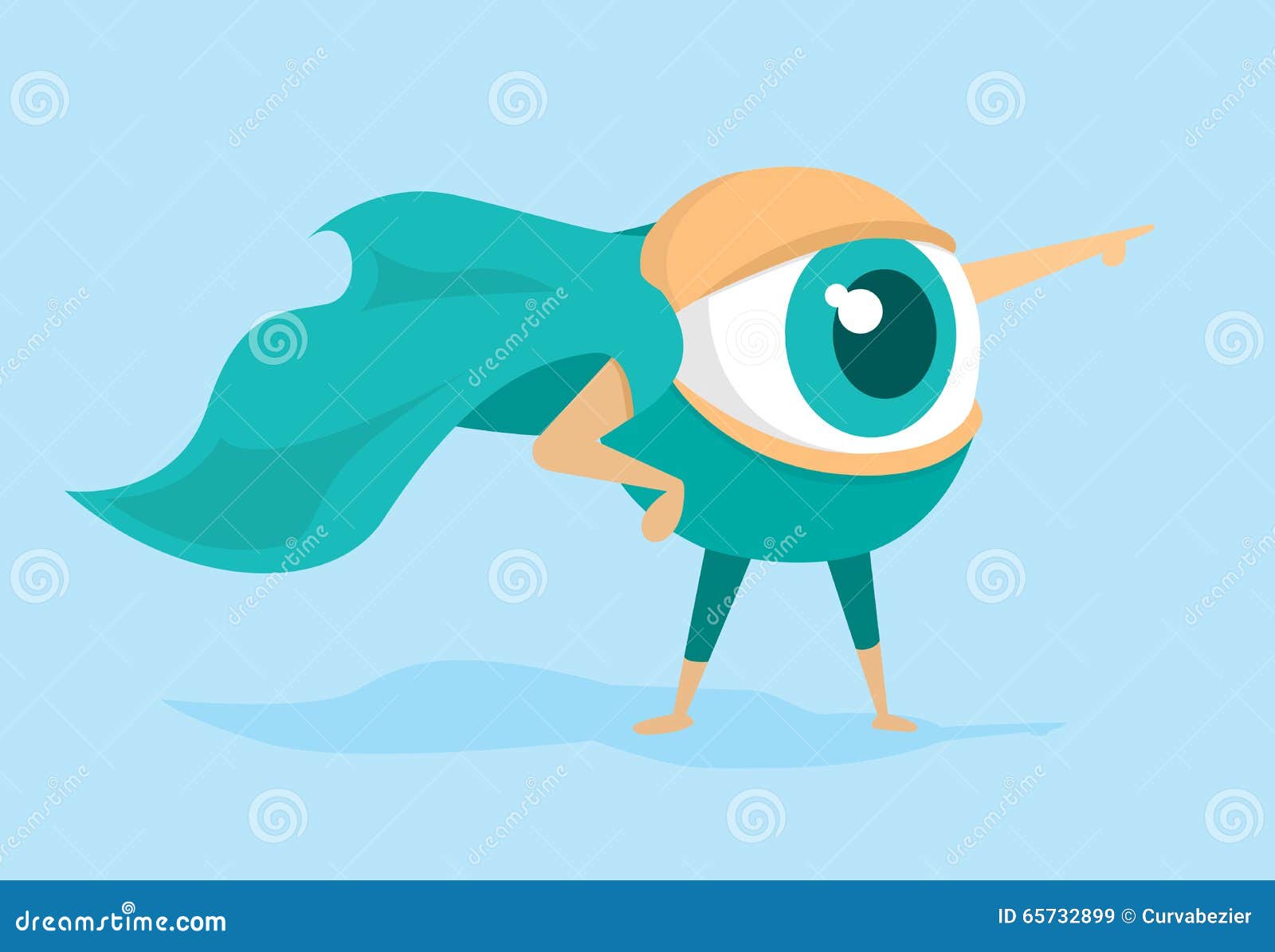 Eye Super Hero Forcasting Future with Cape Stock Vector - Illustration ...