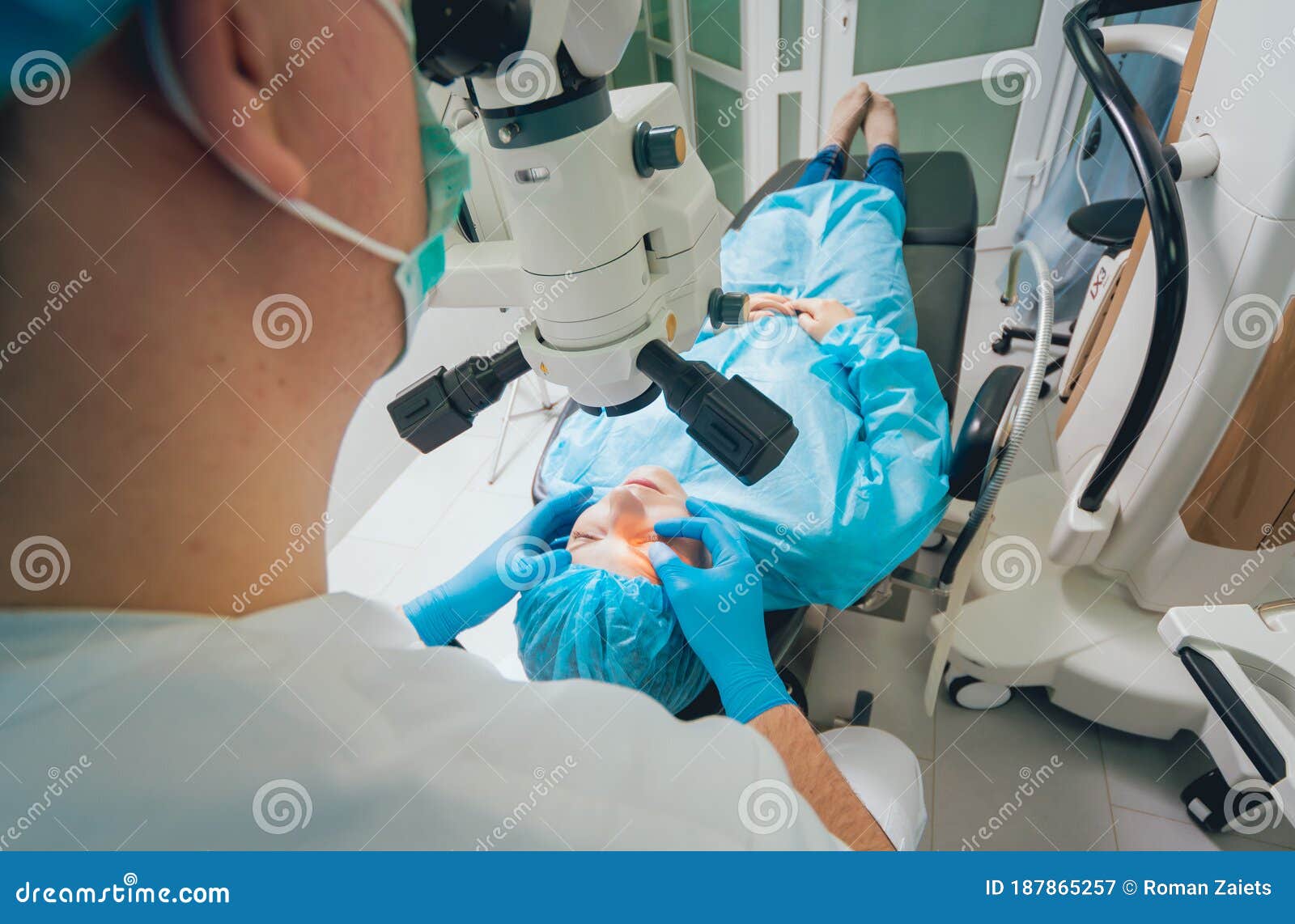 Eye Surgery. a Patient and Surgeon in the Operating Room Stock Image ...