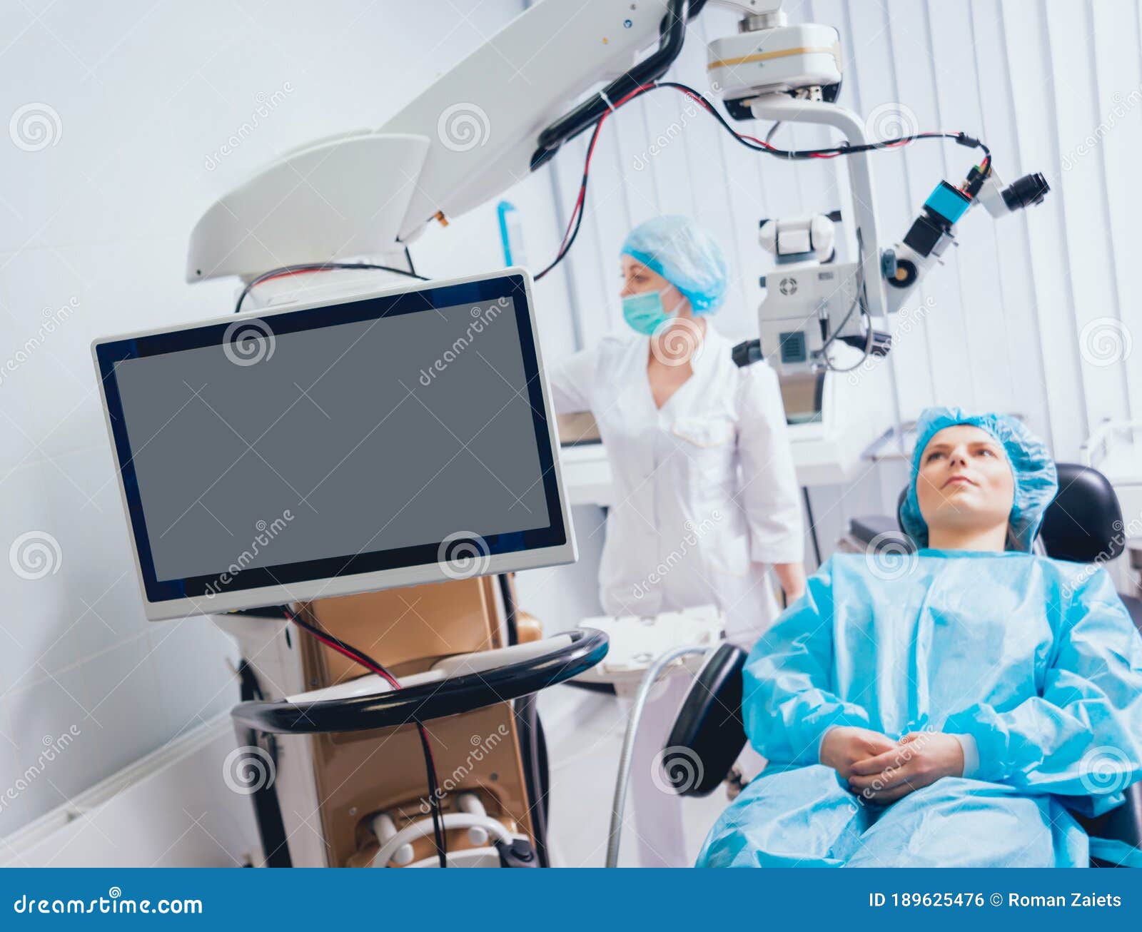 Eye Surgery. a Patient and Surgeon in the Operating Room Stock Photo ...