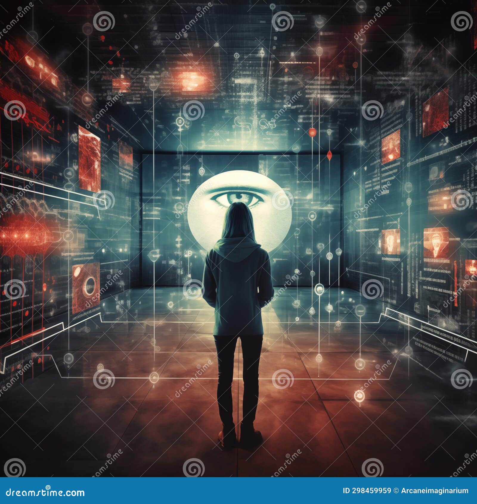 Eye Surveillance Security Technology Concept Stock Illustration ...