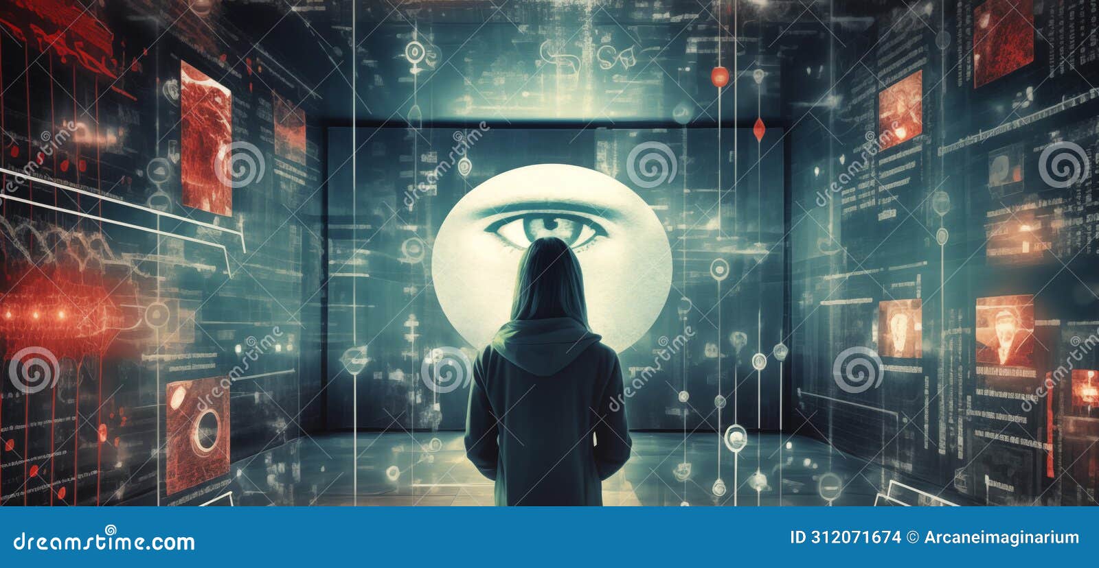 Eye Surveillance Security Technology Concept Stock Illustration ...