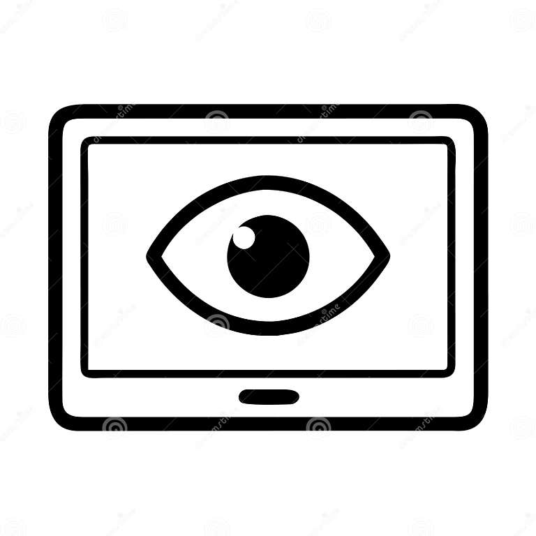 Eye Symbol on Computer Screen Vector for Privacy and Security Concepts ...