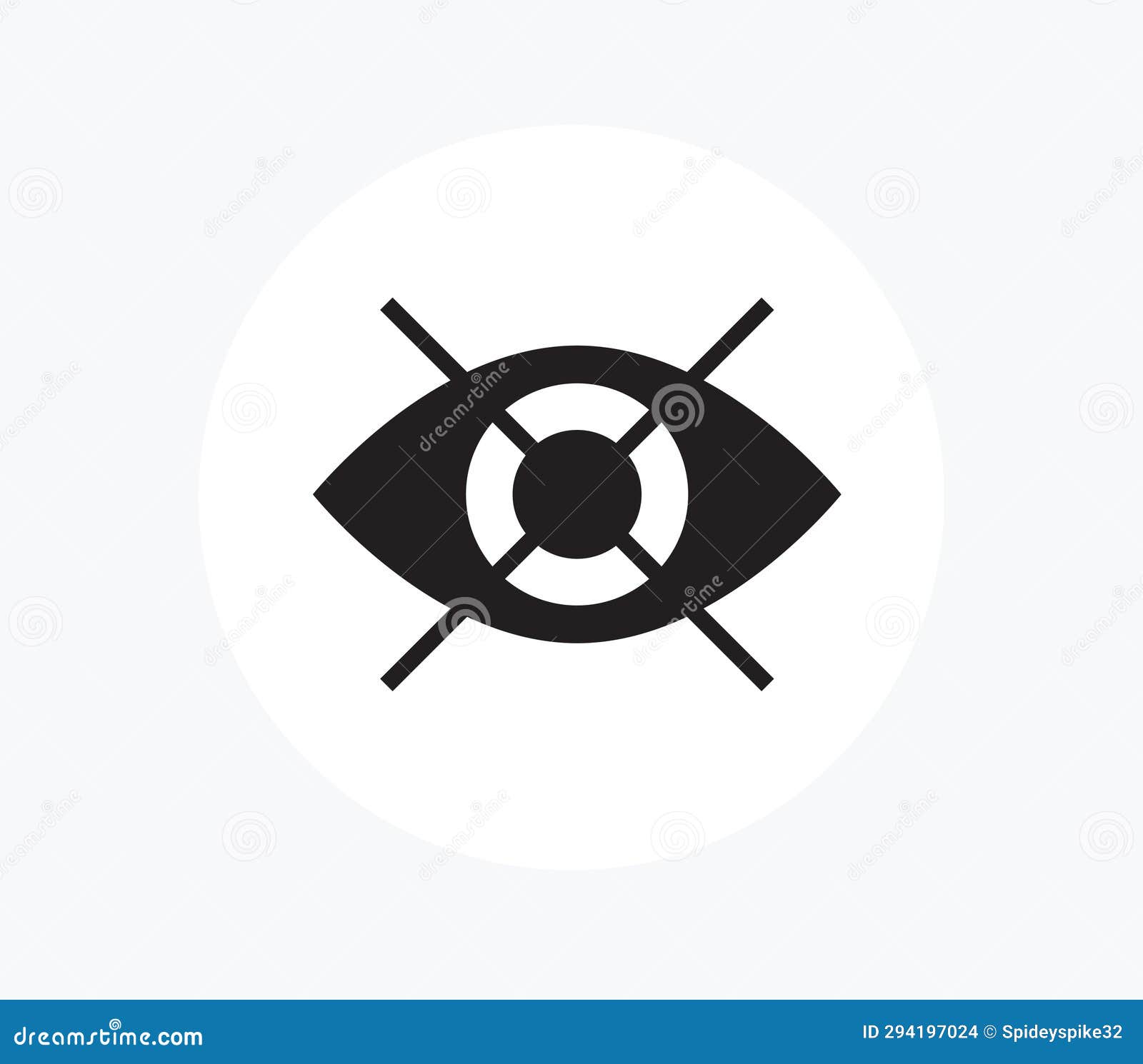 An Eye Symbol with Crossed Line. Isolated Vector Illustration Stock ...