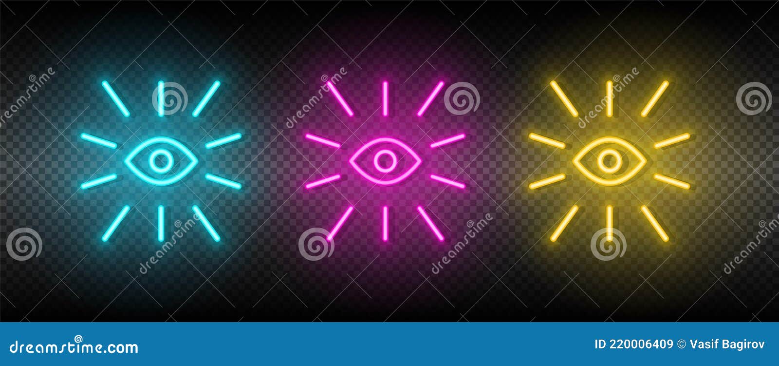 Eye Symbol Neon Vector Icon. Stock Vector - Illustration of graphic ...