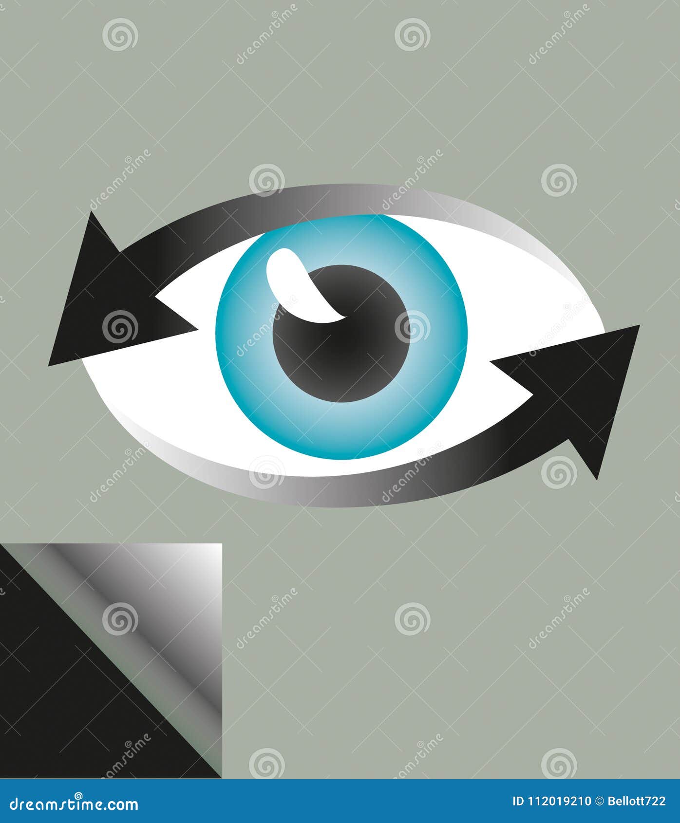 Eye Symbol Surrounded by Two Arrows Stock Vector - Illustration of look ...
