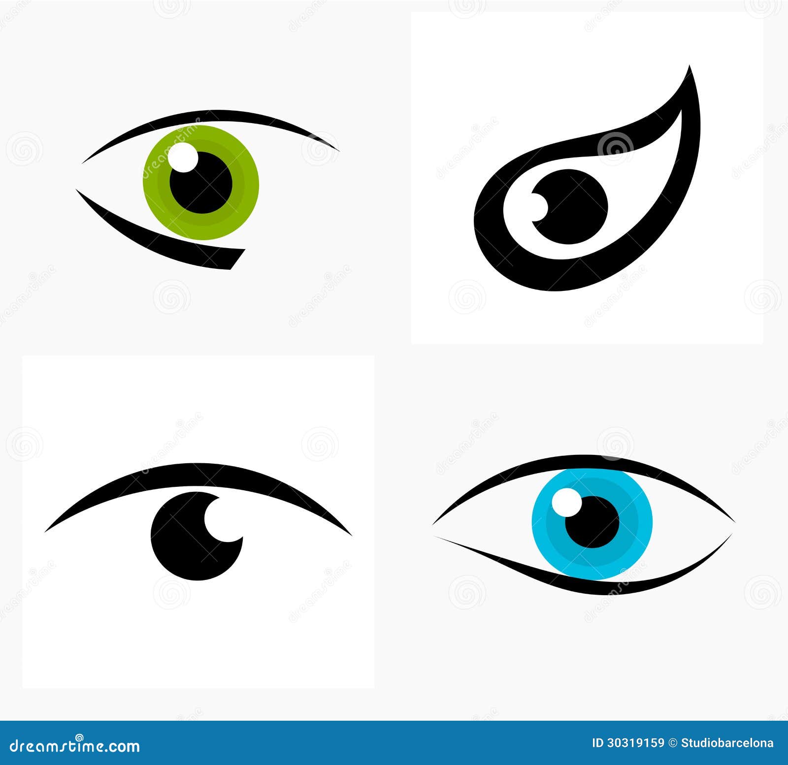 Eye symbols stock vector. Illustration of emotion, isolated - 30319159
