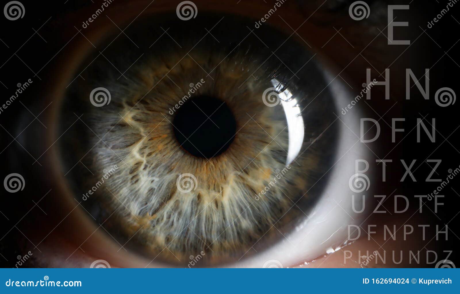 Eye with Table for Checking Quality of Vision Stock Photo - Image of ...