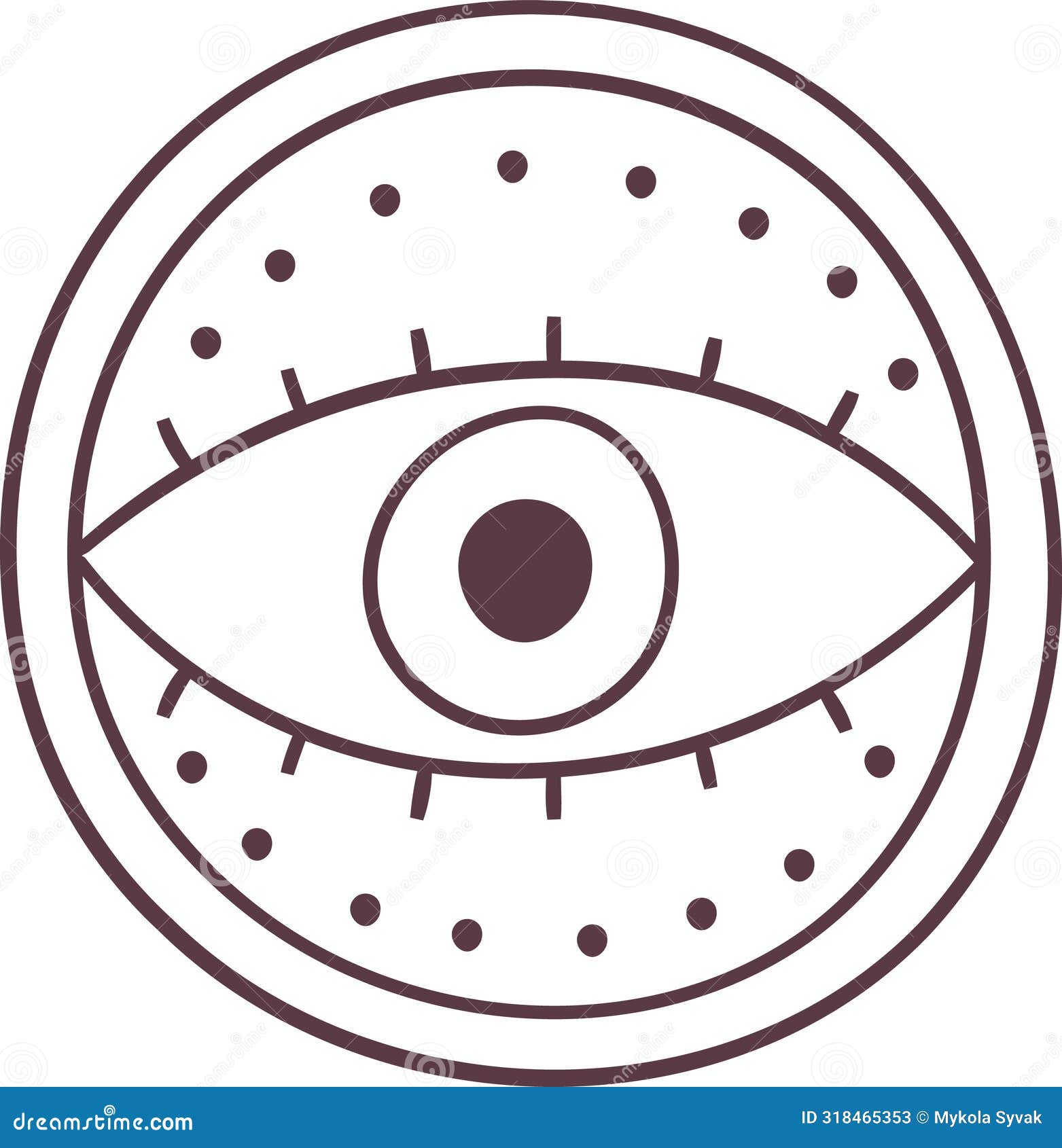 Eye Talisman Doodle stock illustration. Illustration of graphic - 318465353