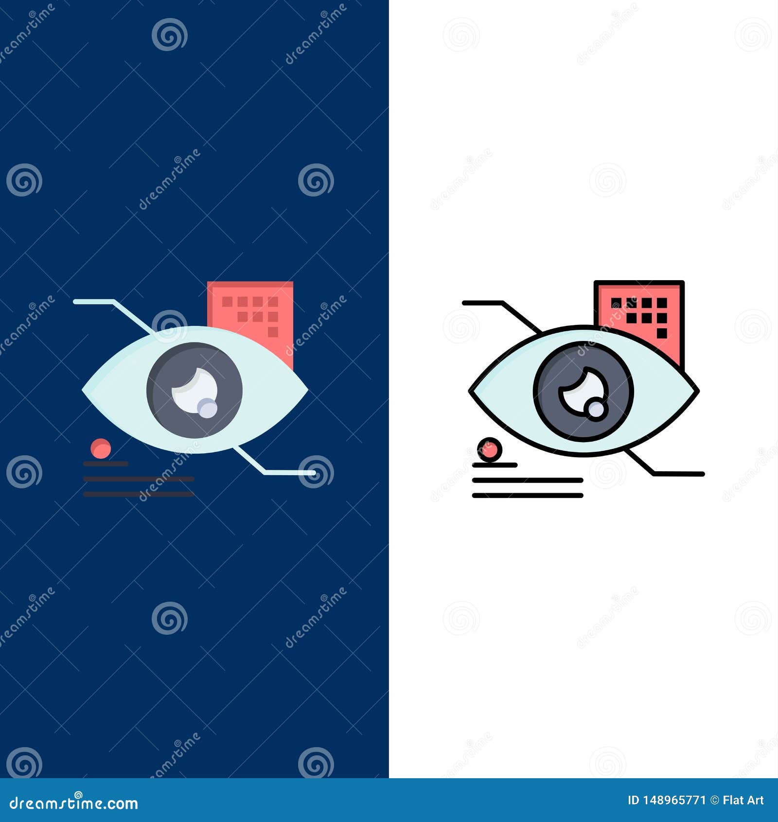 Eye, Tap, Eye Tap, Technology Icons. Flat and Line Filled Icon Set ...