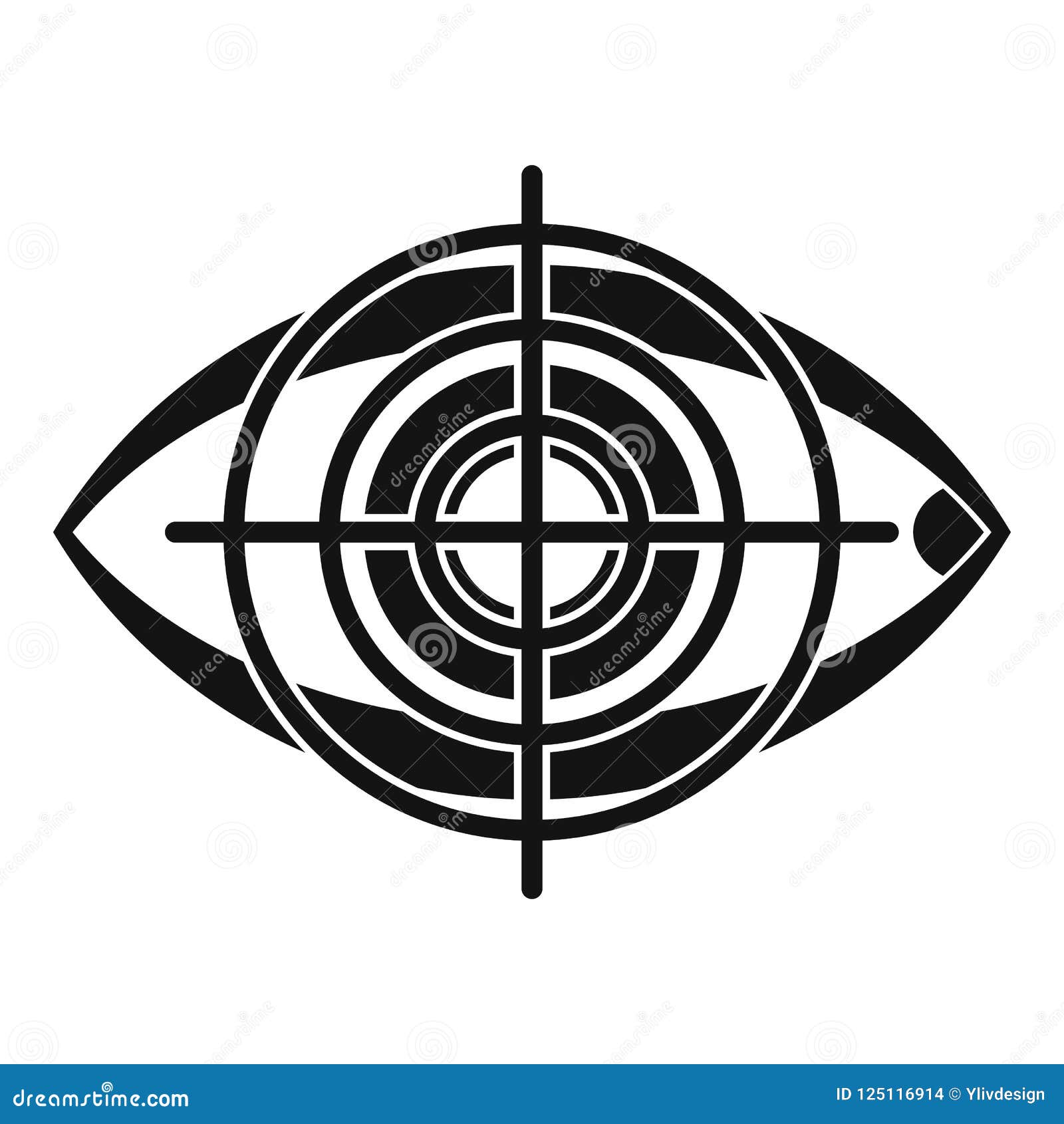 Eye and Target Icon, Simple Style Stock Illustration - Illustration of ...
