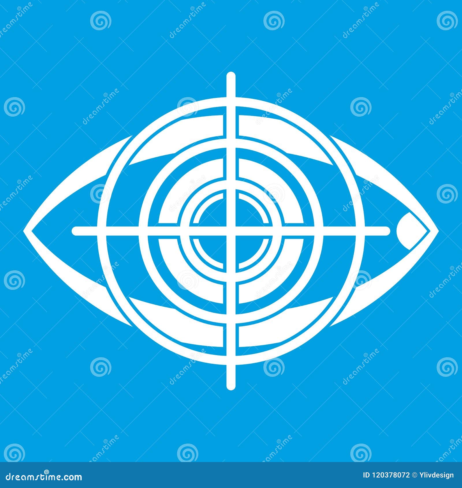 Eye and target icon white stock vector. Illustration of focus - 120378072