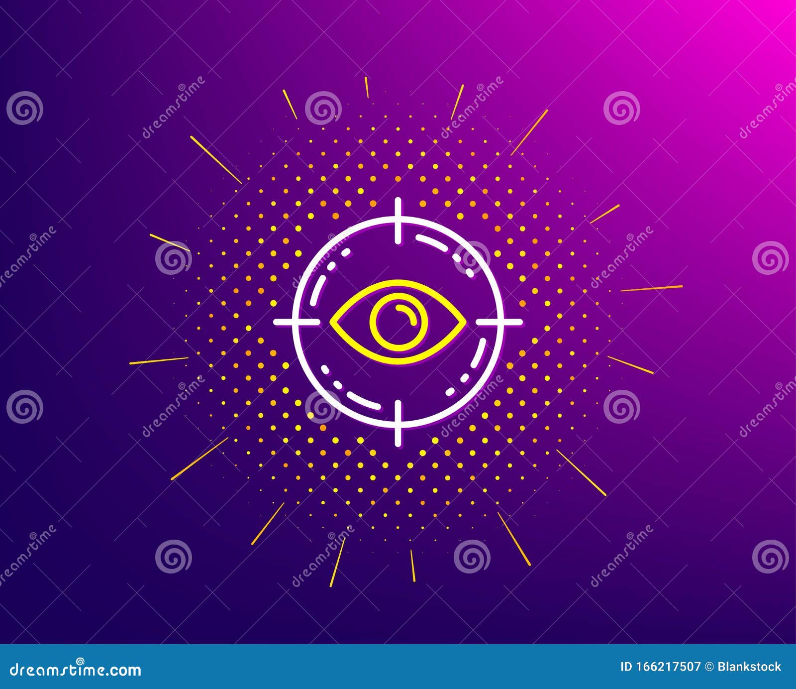 Eye Target Line Icon. Oculist Clinic Sign. Optometry Vision. Vector ...