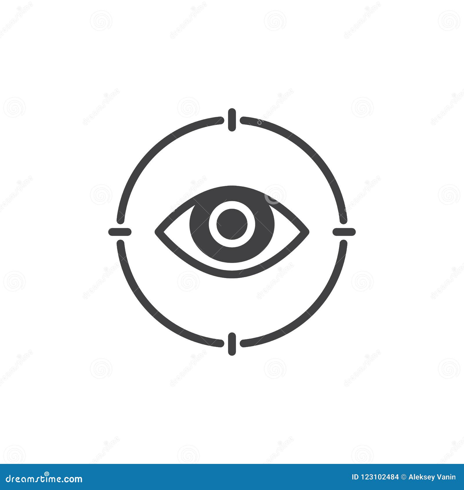 Eye Target vector icon stock vector. Illustration of view - 123102484