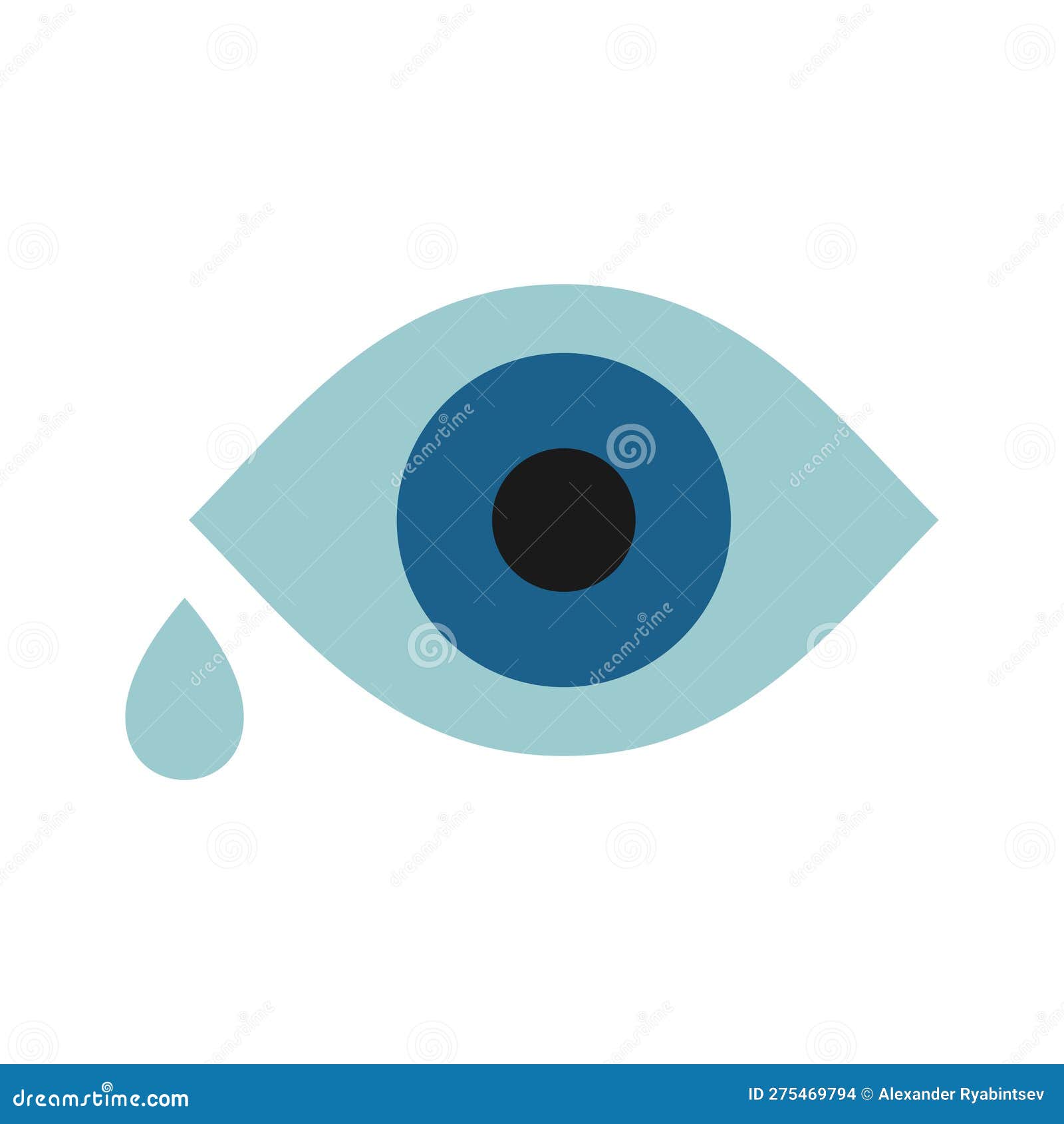 Eye with Tear Flat Style Vector Illustration Stock Vector ...
