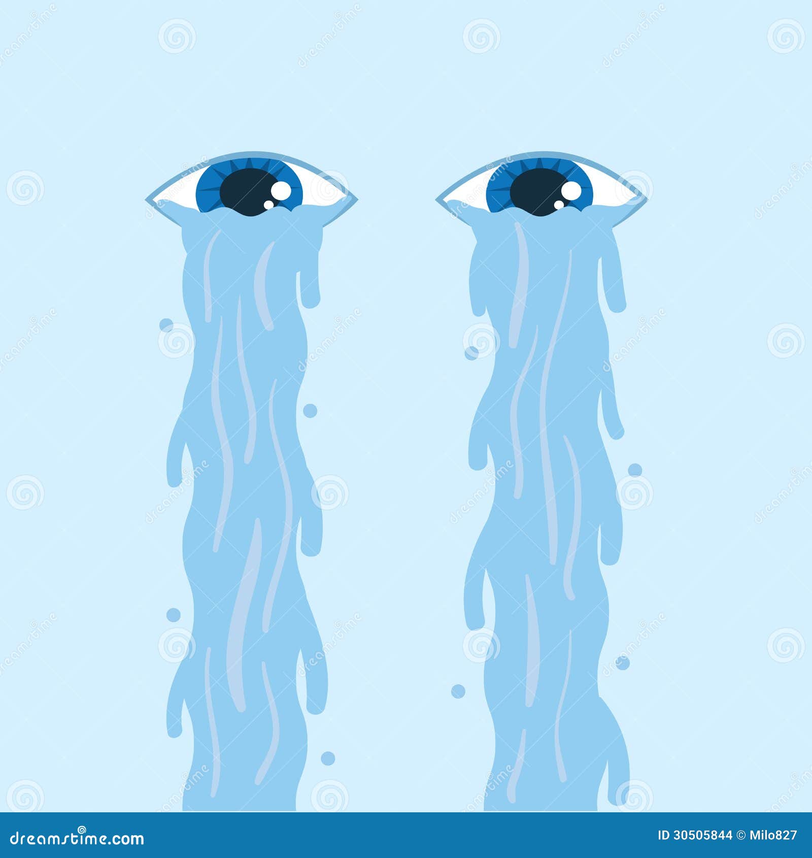 Eye Tears Flowing stock vector. Illustration of waves - 30505844