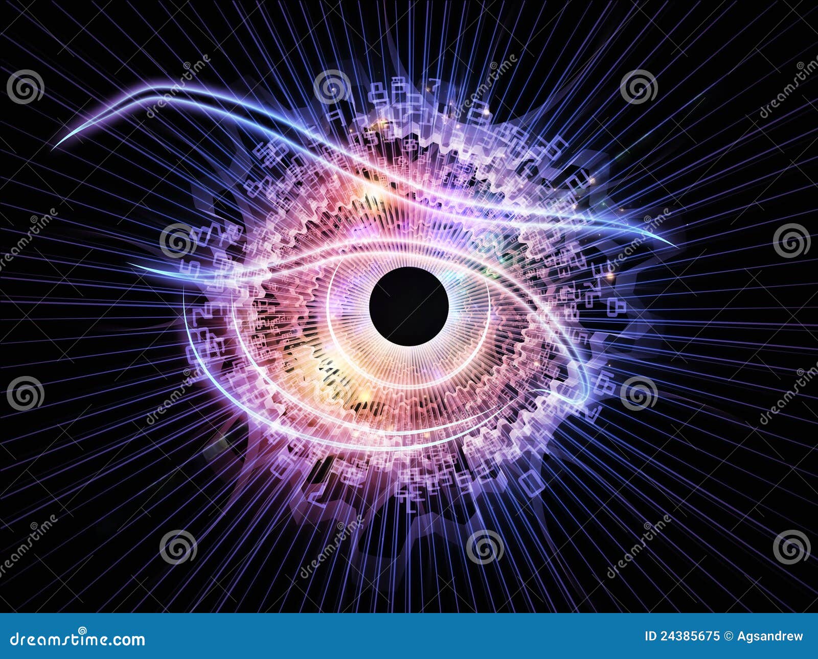 Eye of technology stock illustration. Illustration of colorful - 24385675