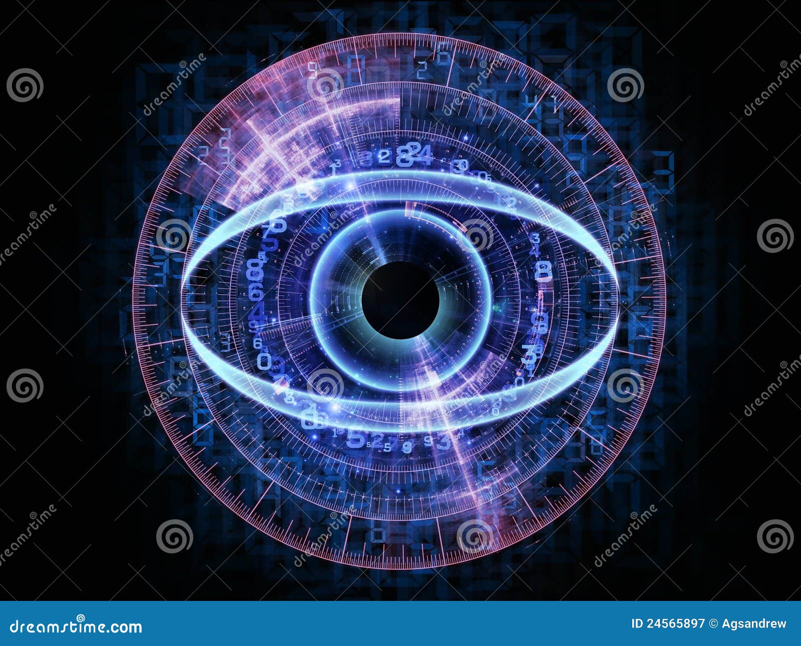 Eye of technology stock illustration. Illustration of artificial - 24565897