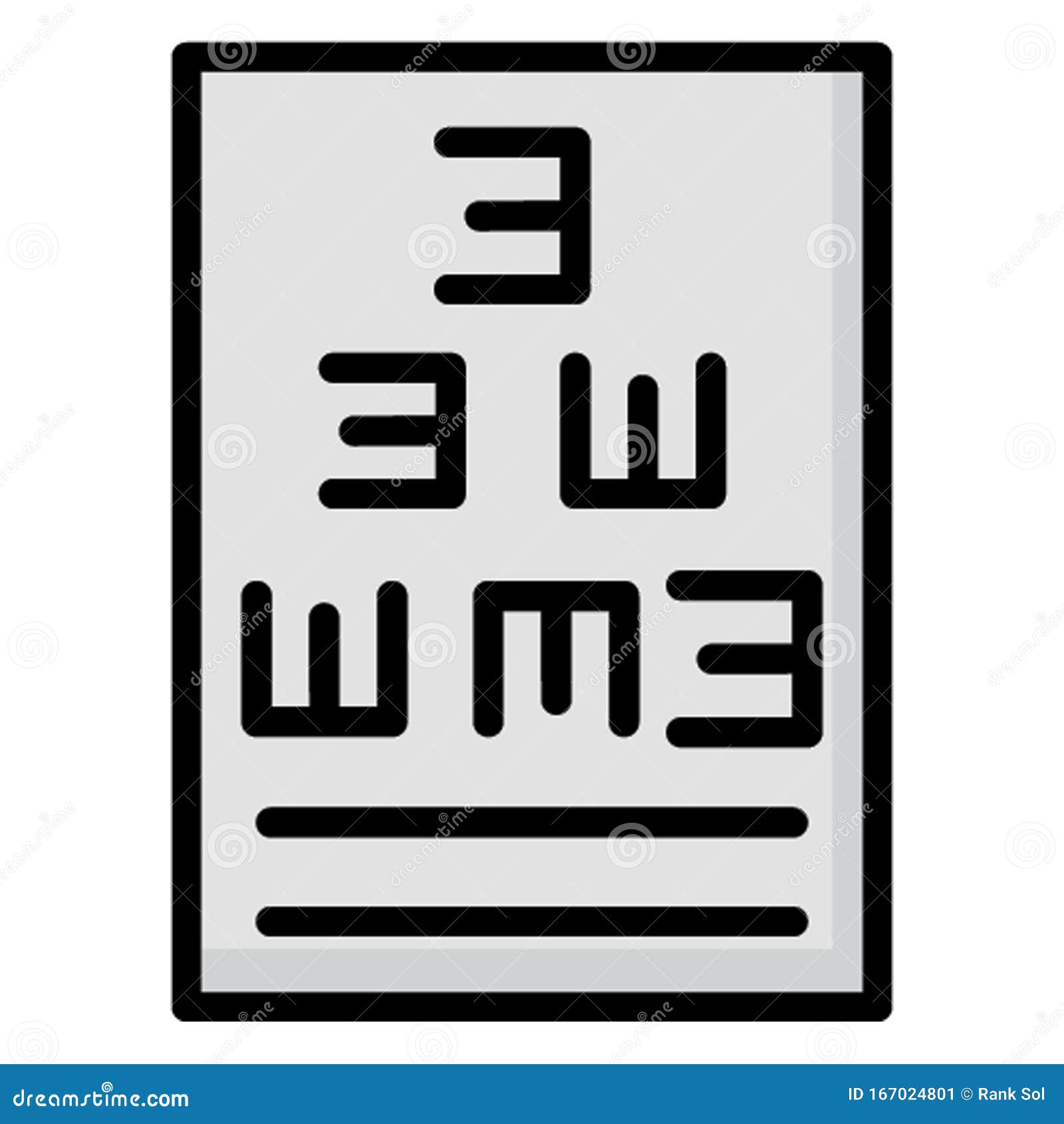 Eye Test Chart Isolated Vector Icon Which Can Be Easily Modified or ...