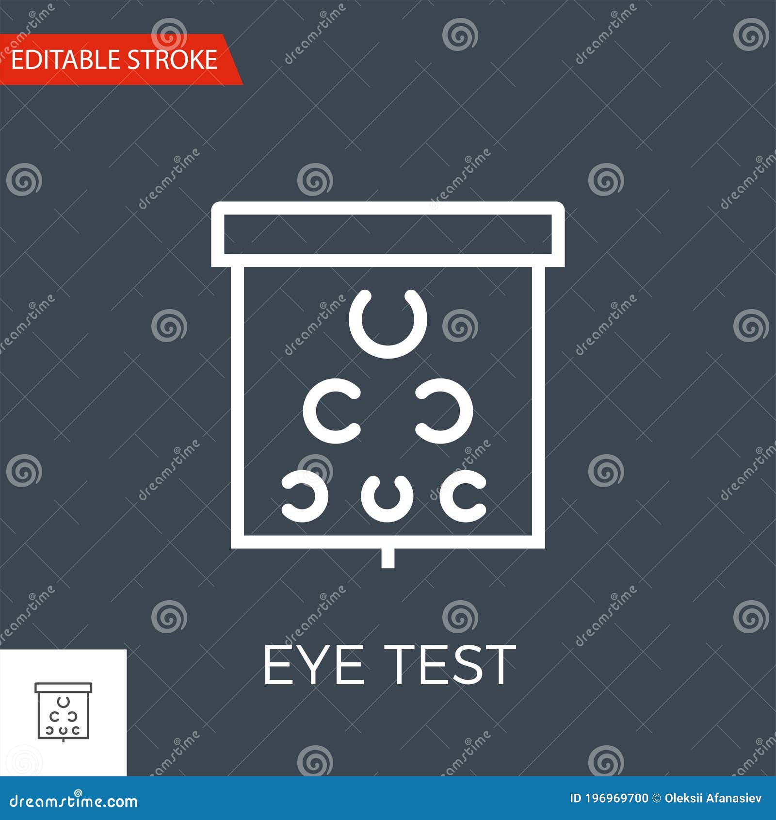 Eye Test Vector Icon stock vector. Illustration of diagnostic - 196969700