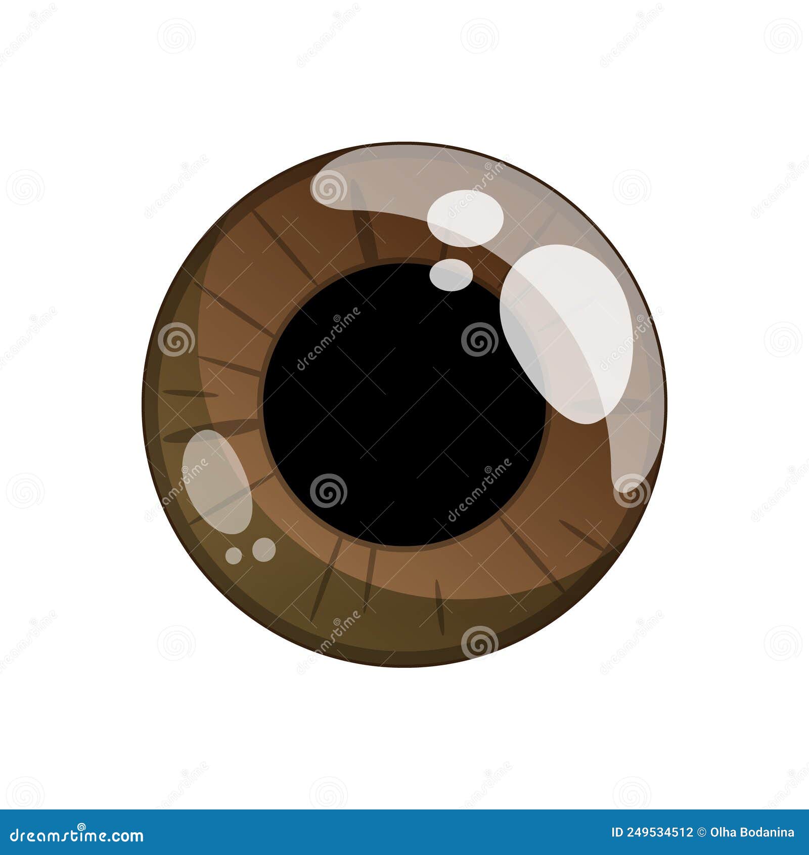 Eye Three-dimensional Brown Gradient with Highlights and Shadows on a ...