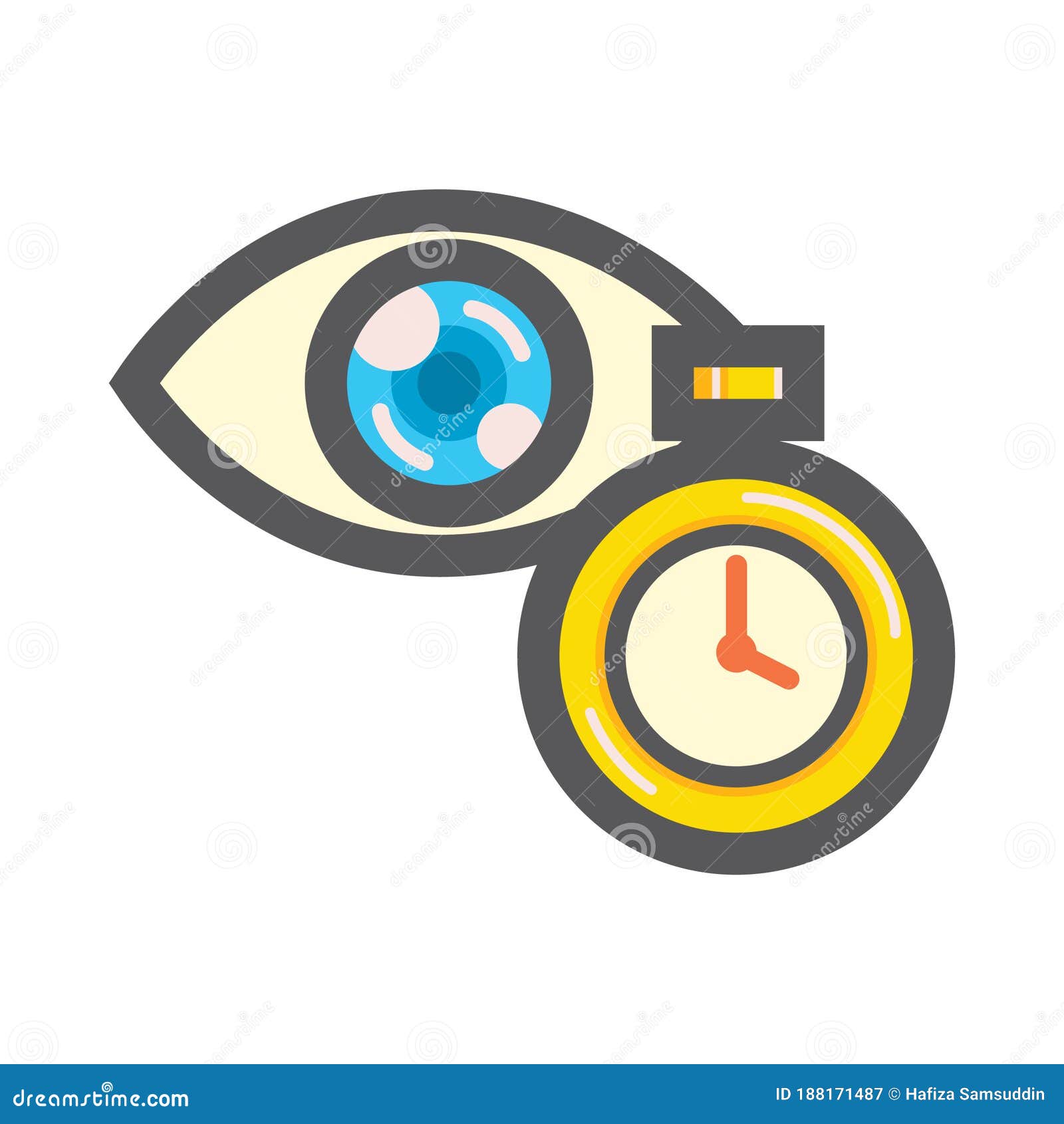 Eye and Timer. Vector Illustration Decorative Design Stock Vector ...