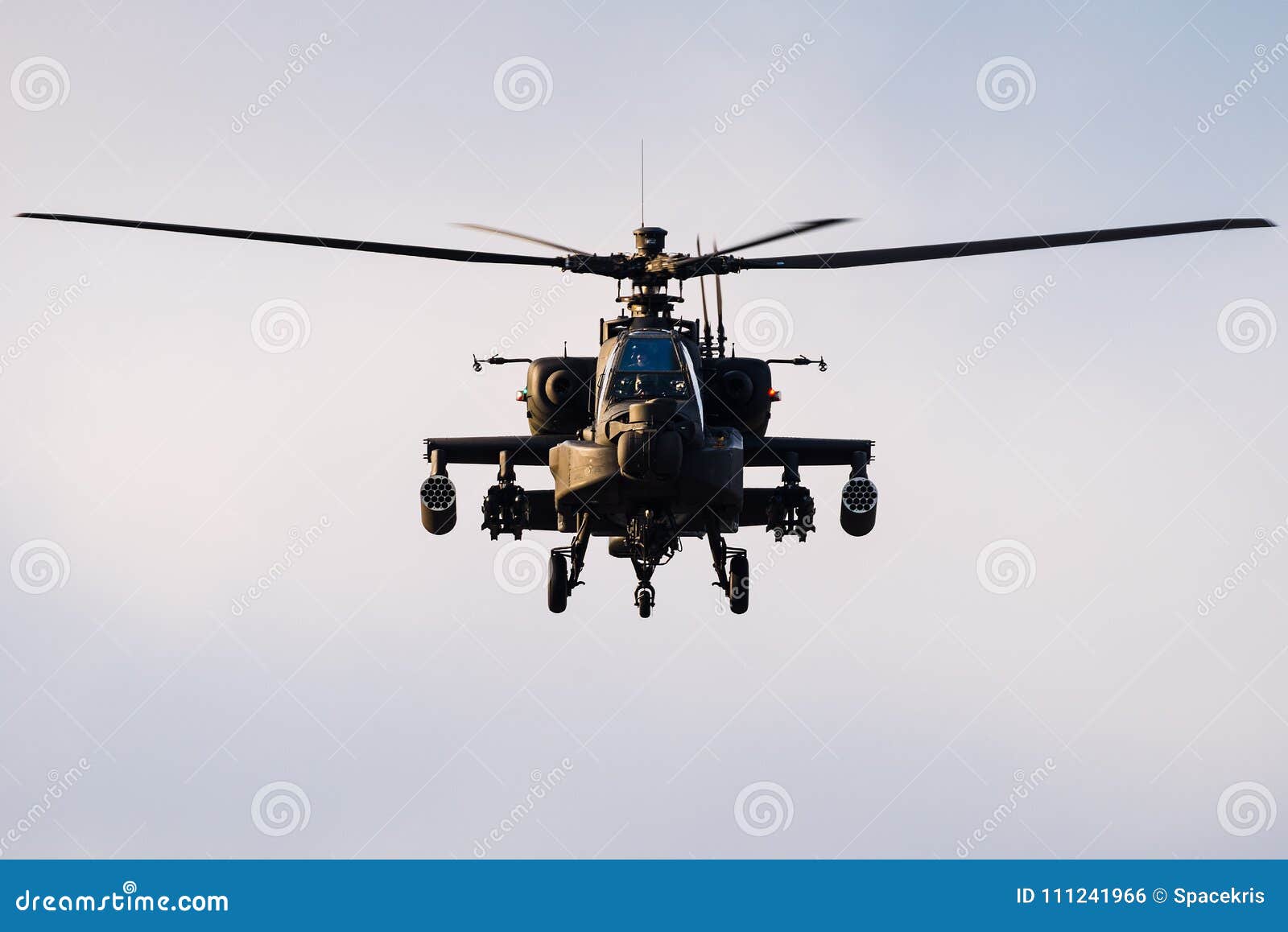 Looking at the Front of a Hovering Apache Longbow Helicopter Stock ...