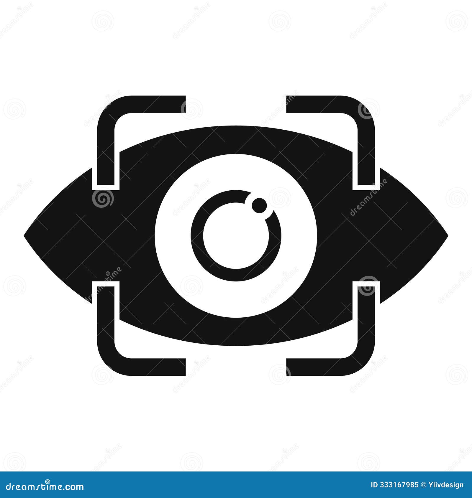 Eye Tracking System Focusing on Retina Icon, Simple Style Stock ...