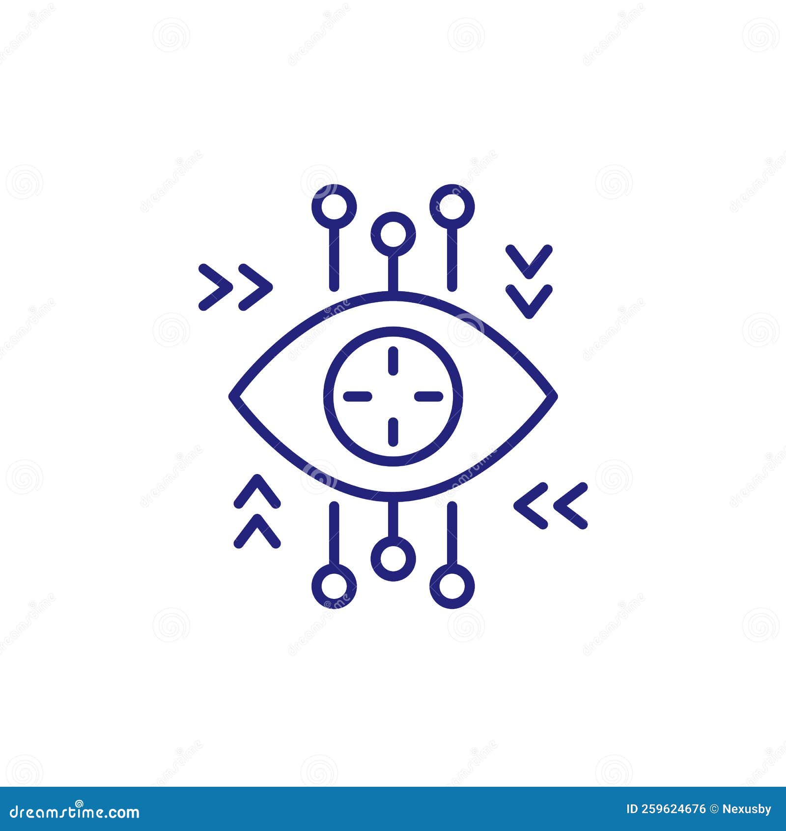 Eye Tracking, Tracker Line Icon on White Stock Vector - Illustration of ...