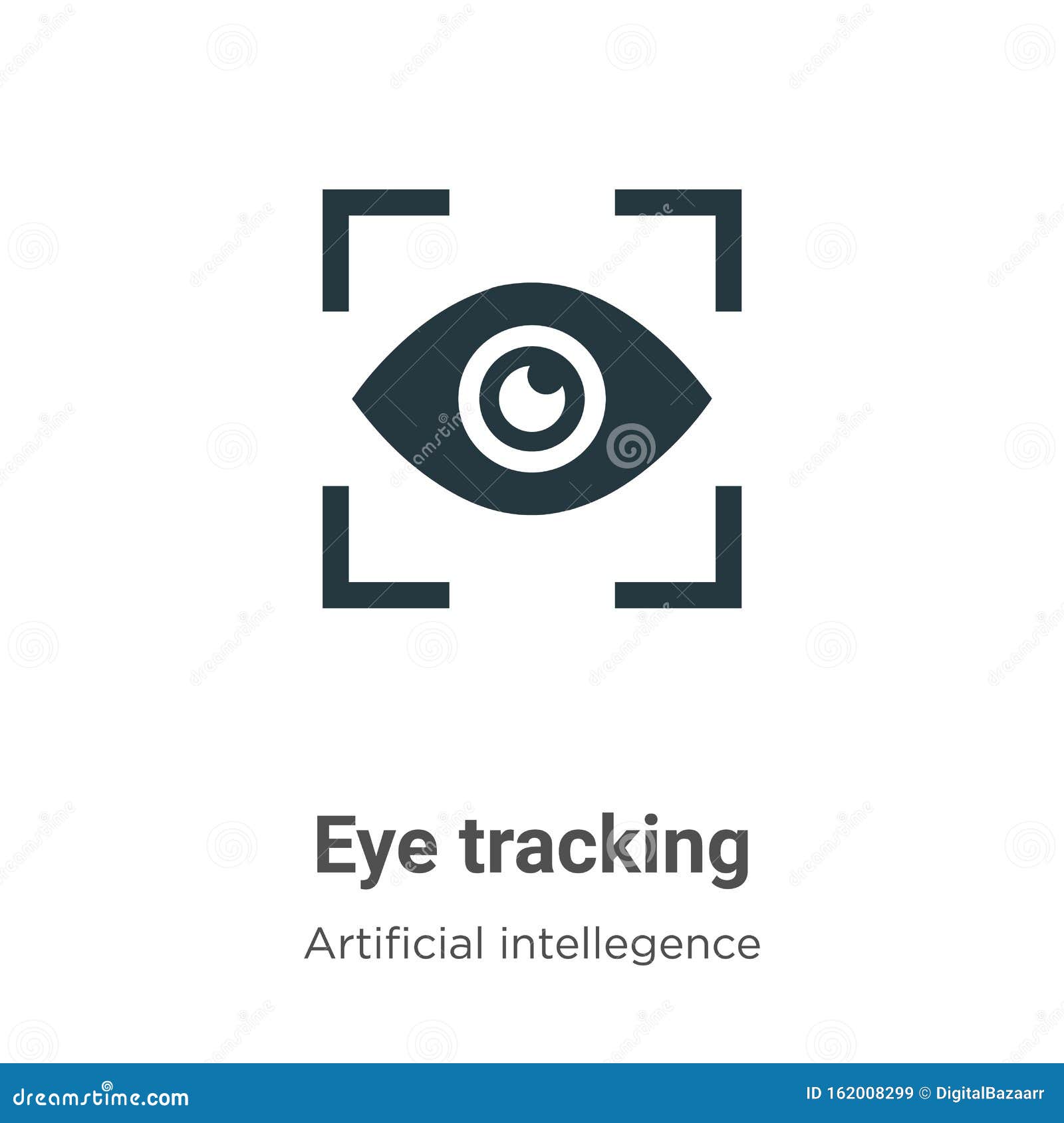 Eye Tracking Vector Icon On White Background. Flat Vector Eye Tracking ...