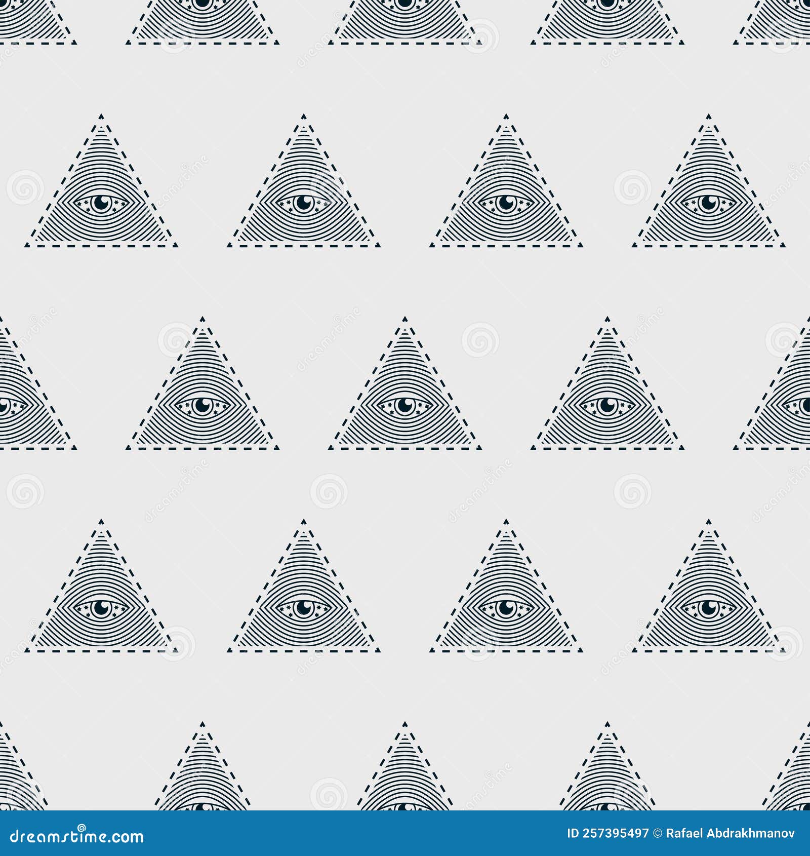 Eye in the Triangle, Pyramid Vector Icon Seamless Pattern. the Sign of ...