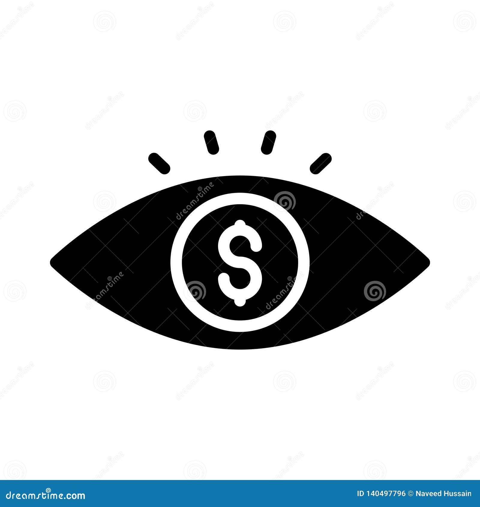 Eye glyph flat vector icon stock illustration. Illustration of ...