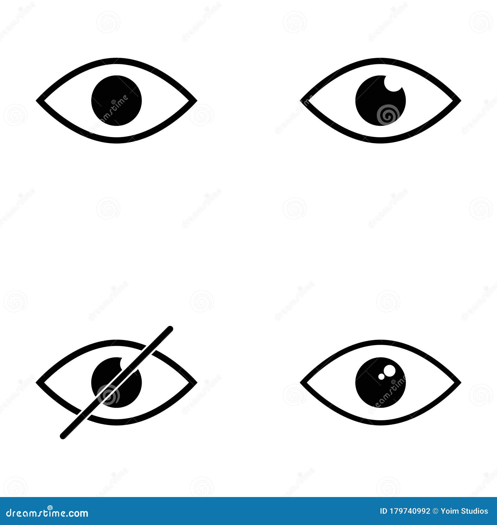 Eye Vector Icon. Open Eye Icon Set Vector Illustration Stock Vector ...