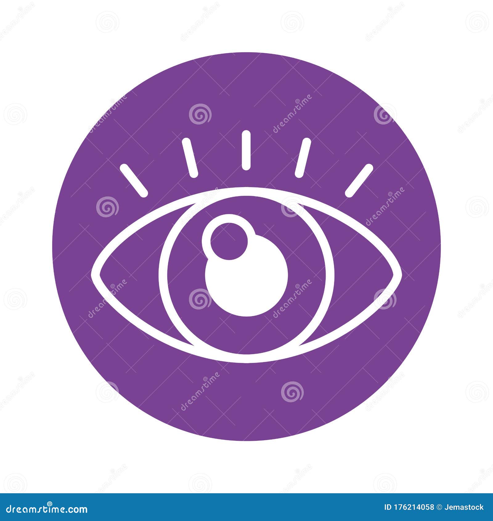 Eye view block style icon stock vector. Illustration of reflection ...