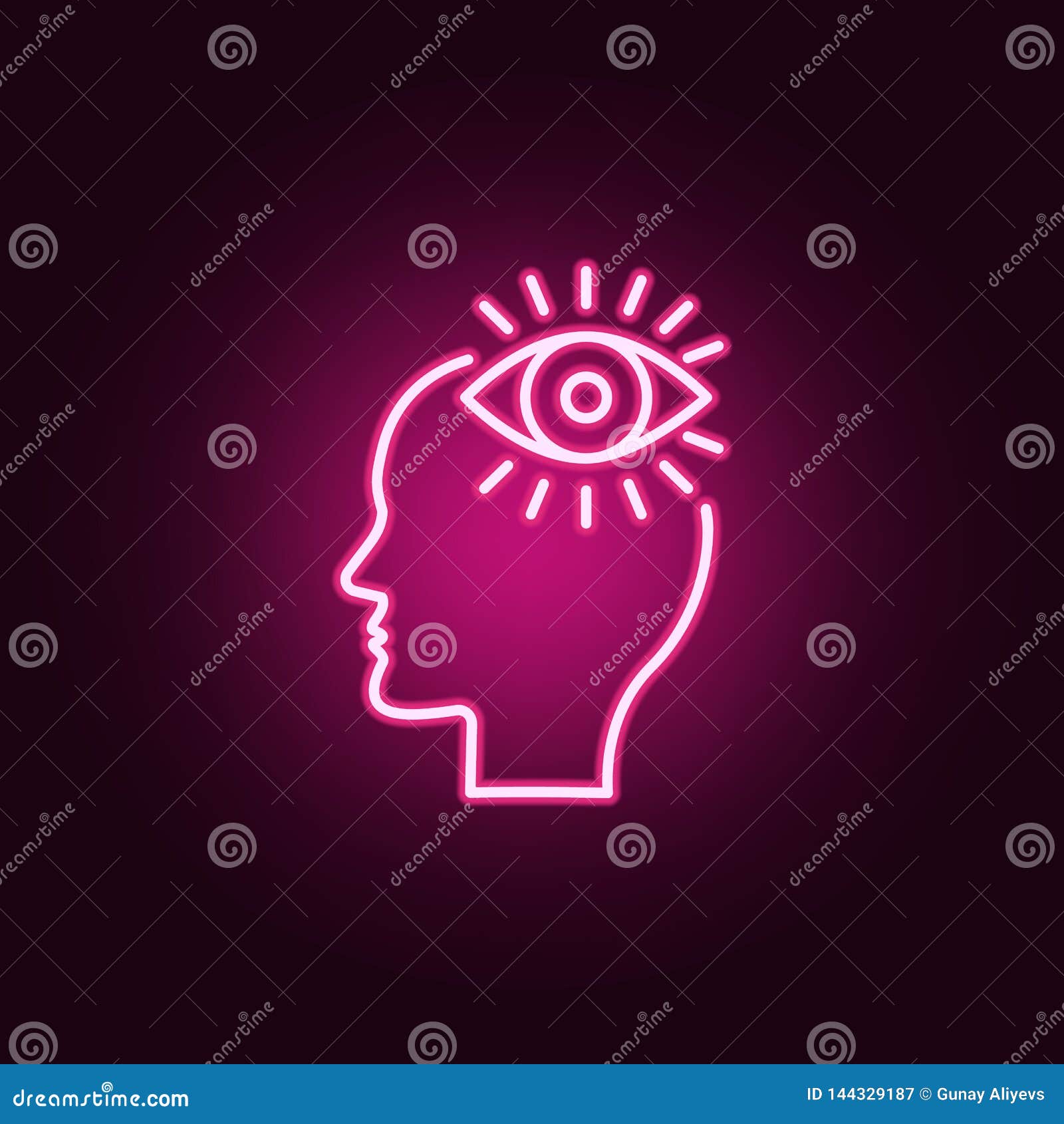Eye, View, Brain Neon Icon. Elements of Creative Thinking Set Stock ...