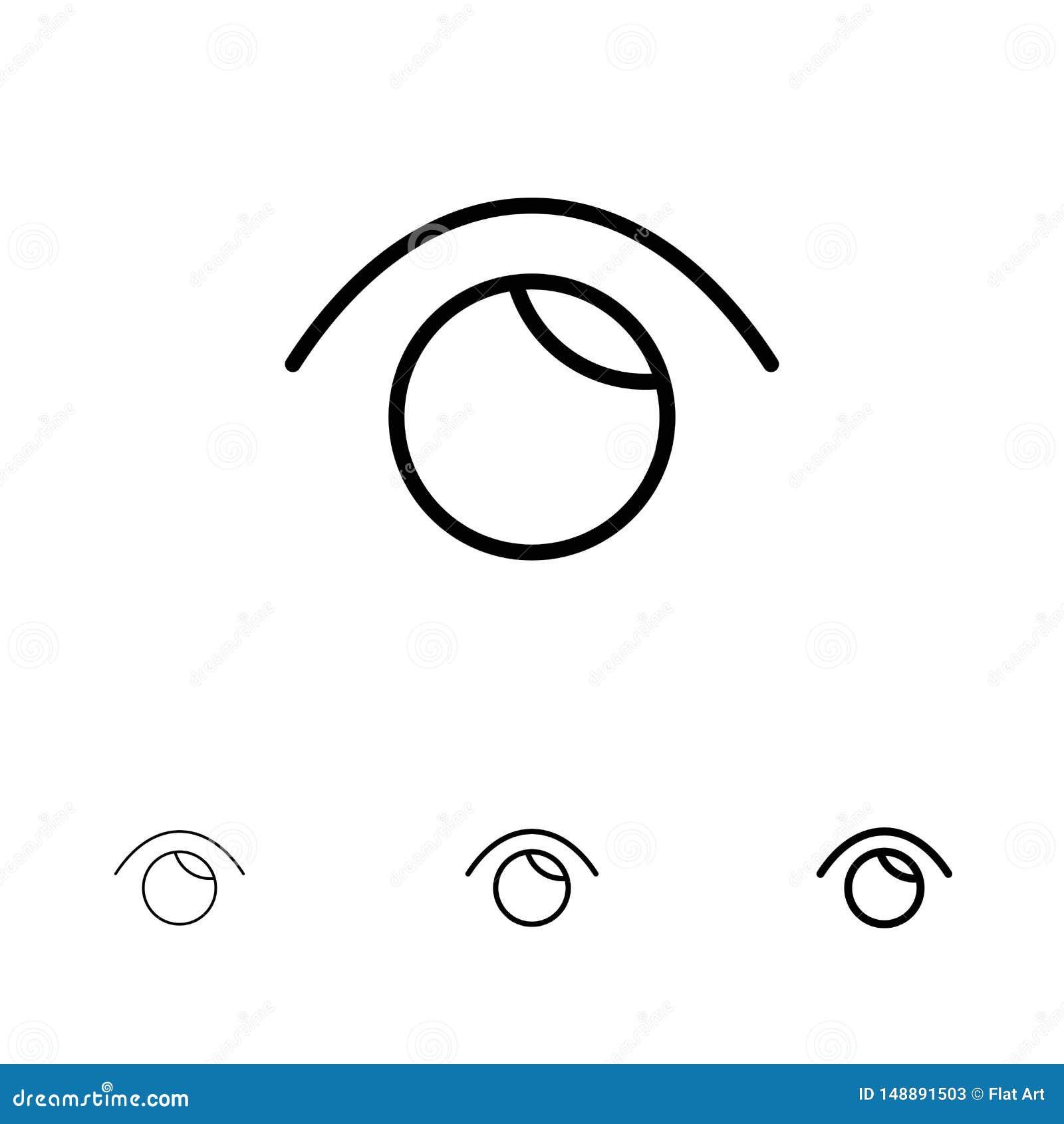 Eye, View, Watch, Twitter Icons. Flat And Line Filled Icon Set Vector ...