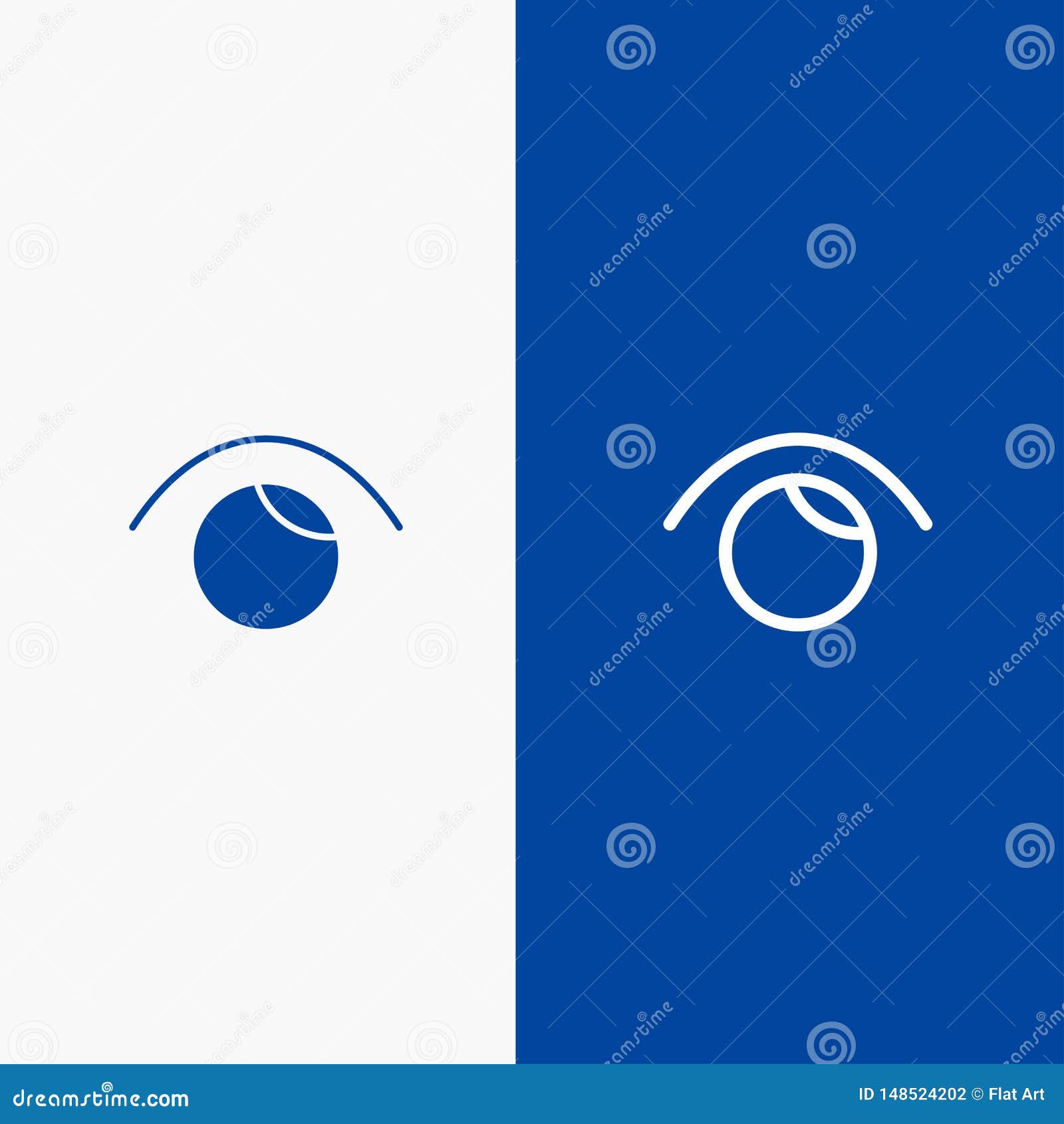 Eye, View, Watch, Twitter Icons. Flat And Line Filled Icon Set Vector ...